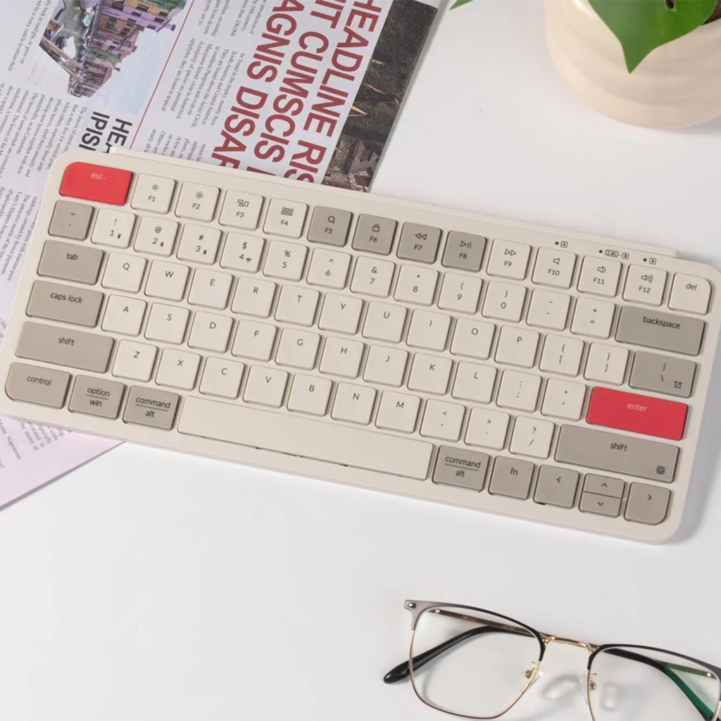 Keychron B1 Pro Ultra-Slim Wireless Keyboard - Retro Red - KBKCB1PK13 ...