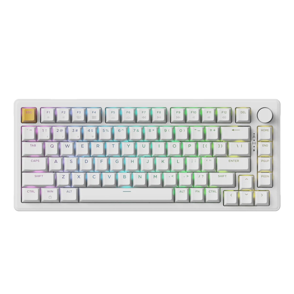 Keychron J2 QMK RGB White Hot-Swappable Wireless Mechanical Keyboard ...