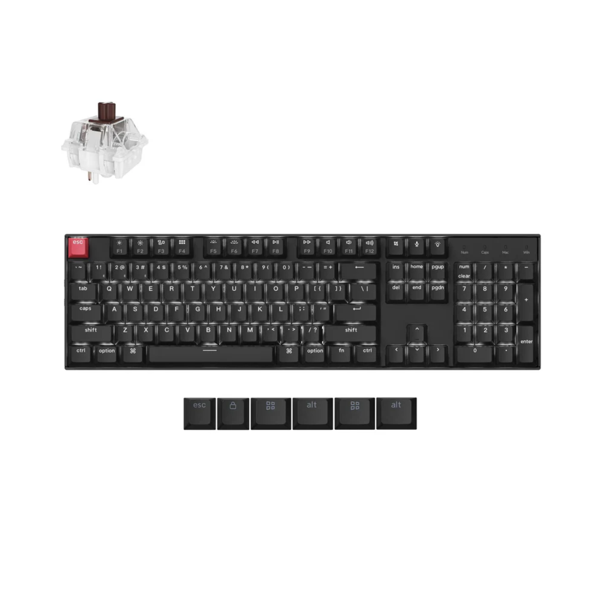 Keychron K10 QMK Wireless Mechanical White Backlight Keyboard V2 ...