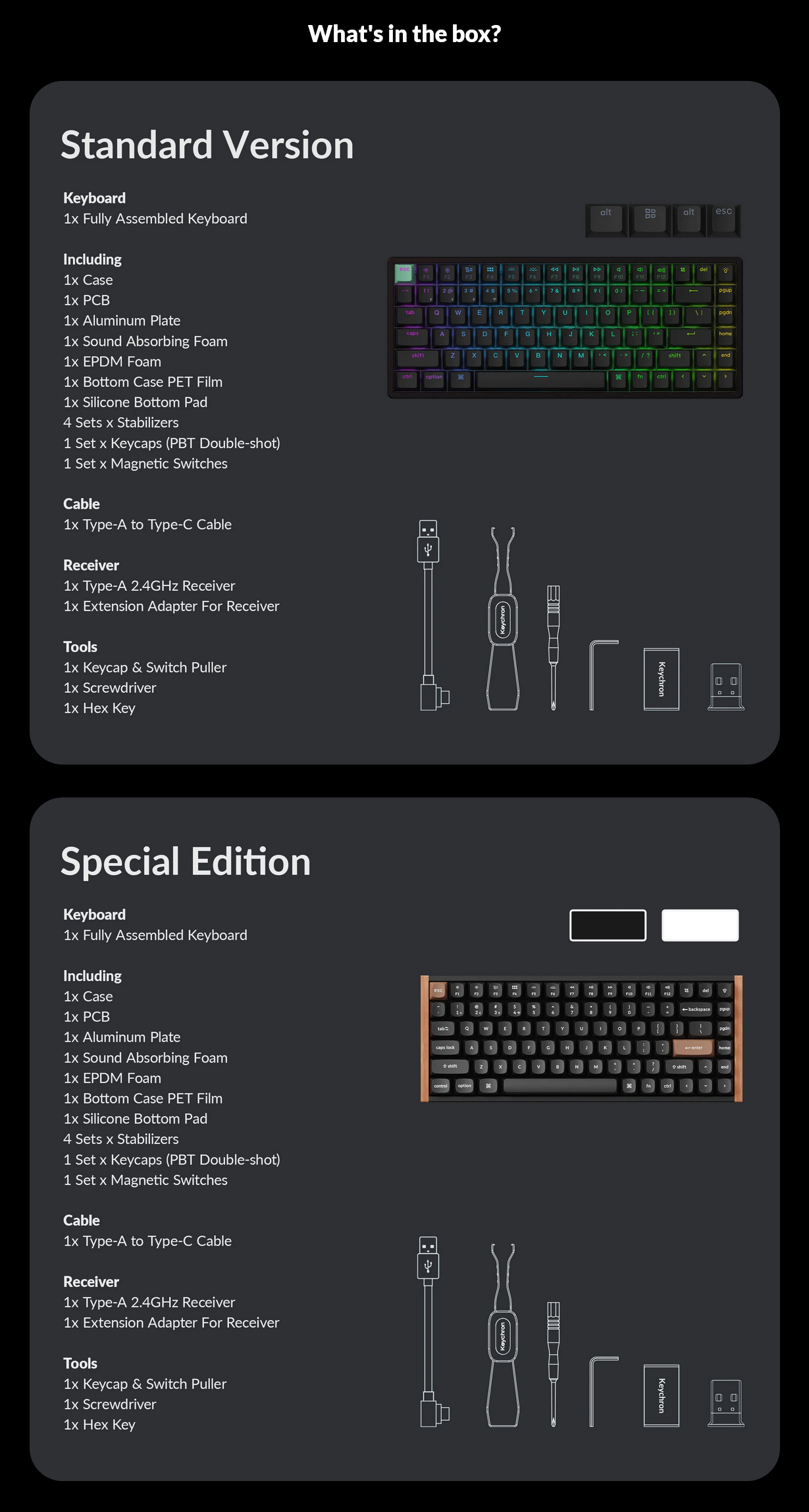 Keychron K2 HE White Wireless Magnetic Switch Custom Keyboard - Special ...