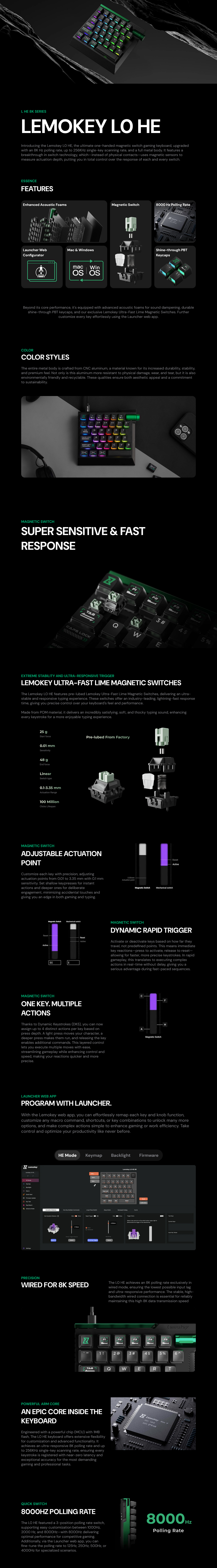Keychron Lemokey L0 HE One Handed Magnetic Switch Gaming Keyboard ...