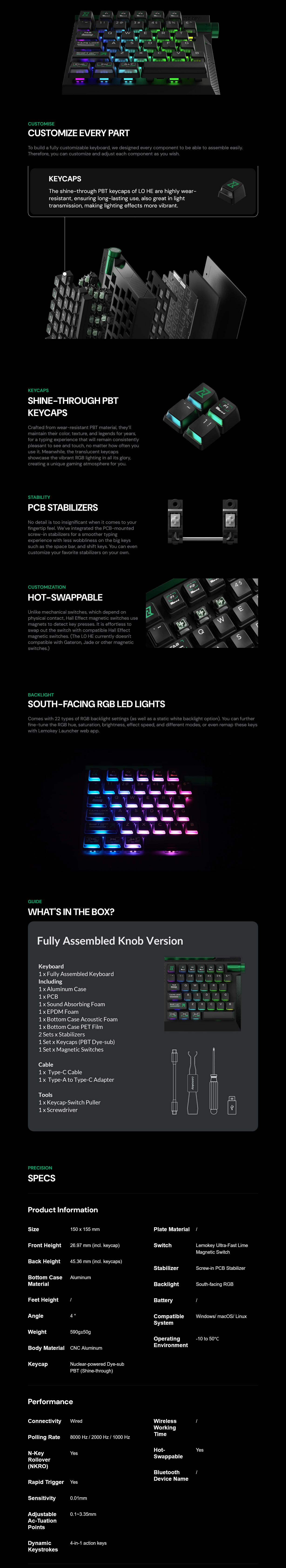 Keychron Lemokey L0 HE One Handed Magnetic Switch Gaming Keyboard ...