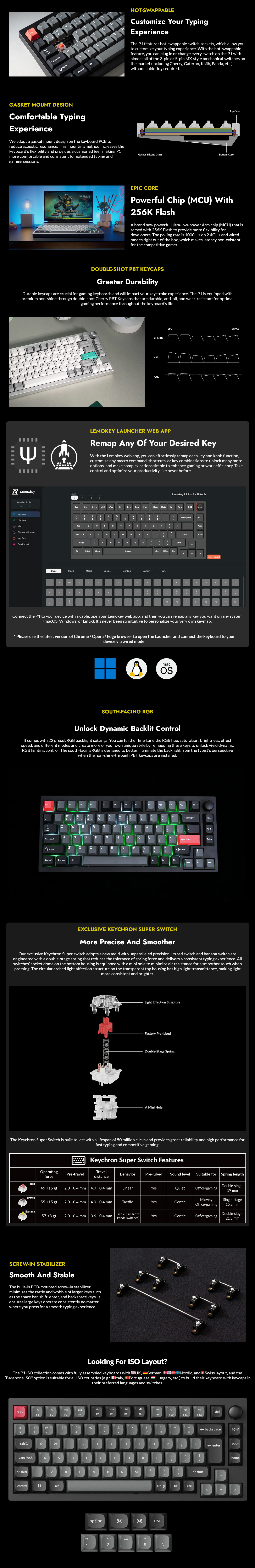 Keychron Lemokey P1 Pro Knob Silver Wireless Mechanical Keyboard ...