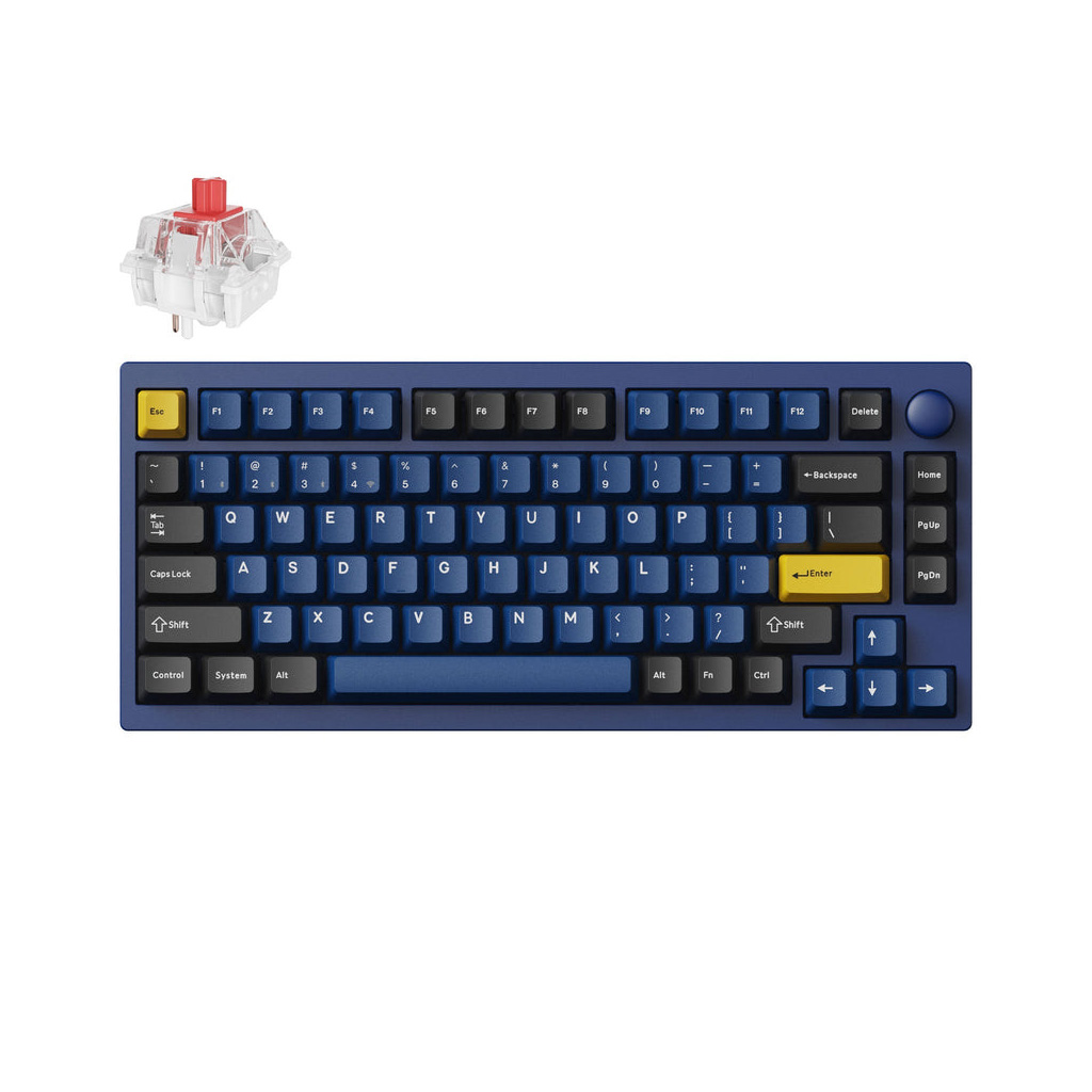 Keychron Lemokey P1 QMK/VIA Custom Gaming Keyboard - Navy Blue ...
