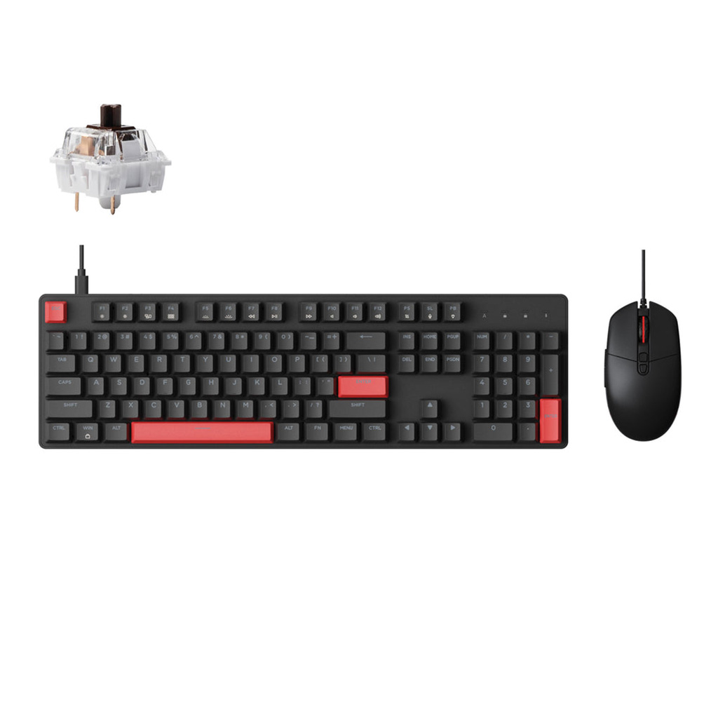 Keychron Lemokey X2 QMK Wired Mechanical Red Backlight Keyboard ...
