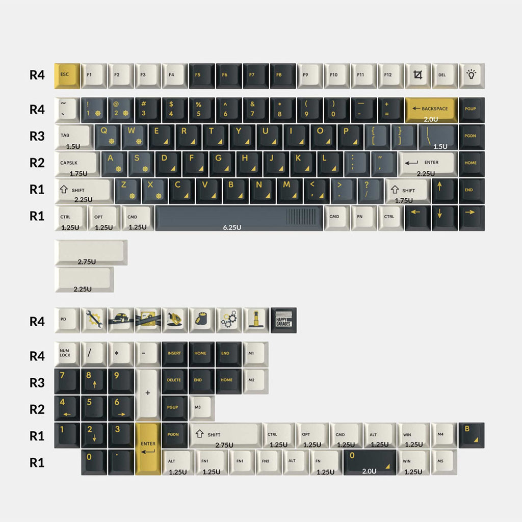 Keychron Cherry Profile Dye-Sub PBT Full Keycap Set - Retro Garage ...