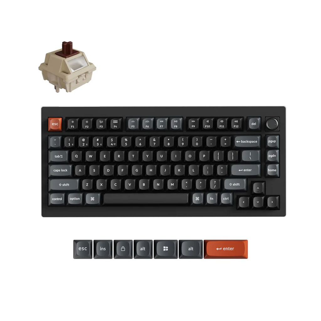Keychron V1 Ultra 8K Wireless Custom Mechanical Keyboard - Black ...