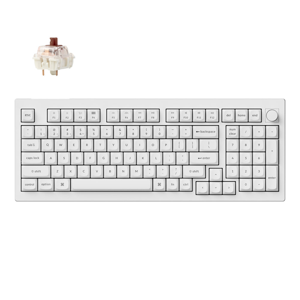 Keychron V5 Max QMK/VIA Wireless Custom Mechanical Keyboard - White ...