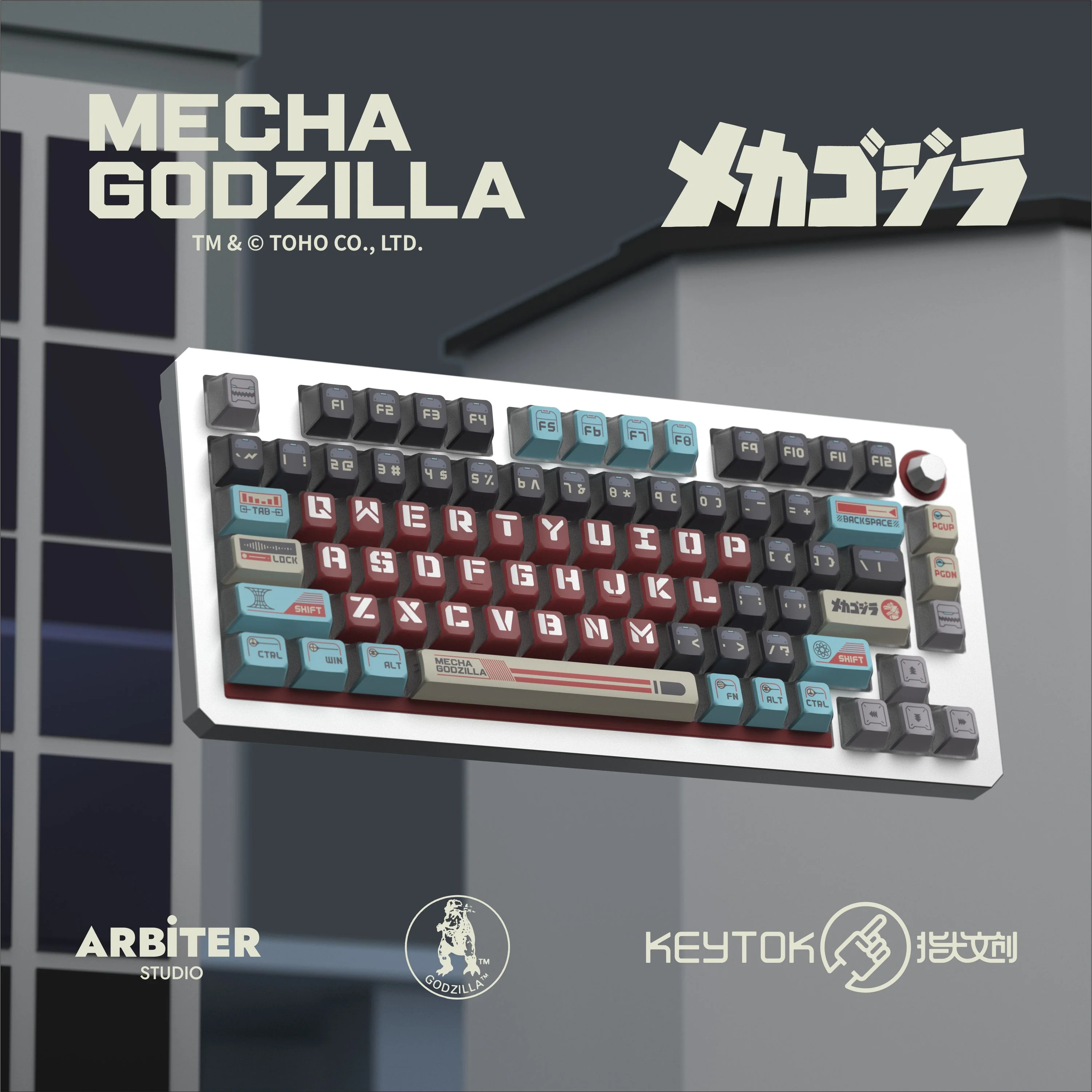 KeyTok KOL Mecha Godzilla Dye-Sub PBT Keycaps 157pcs Set - KTMECHAGDZ ...