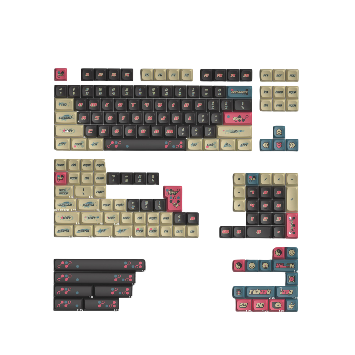 KeyTok Y2K KDA Profile Dye-Sub PBT 171 Keycaps Set - THE PAST ...