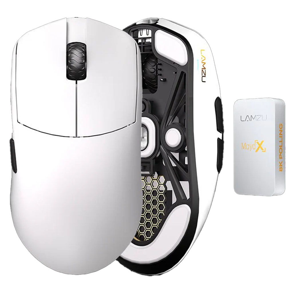 Lamzu Maya X 8K Wireless Optical Gaming Mouse - White - MAYAX8K-WH | Mwave