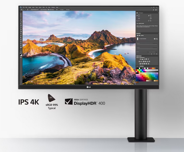 LG 27BN88U-B UltraFine Ergo 27" 4K UHD HDR400 sRGB 99% IPS Business ...