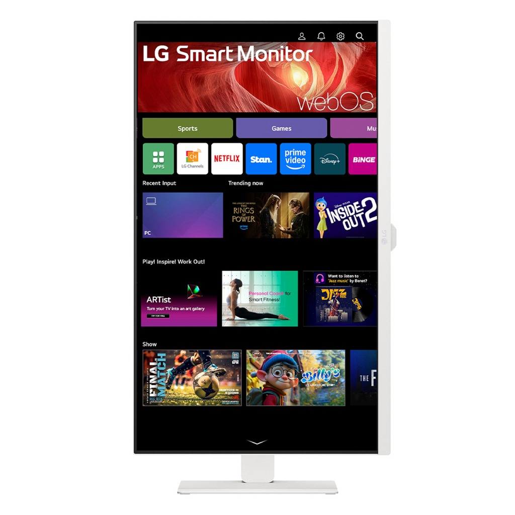 LG 27U730SA 27" 4K UHD HDR10 IPS Smart White Monitor with WebOS, 65W ...