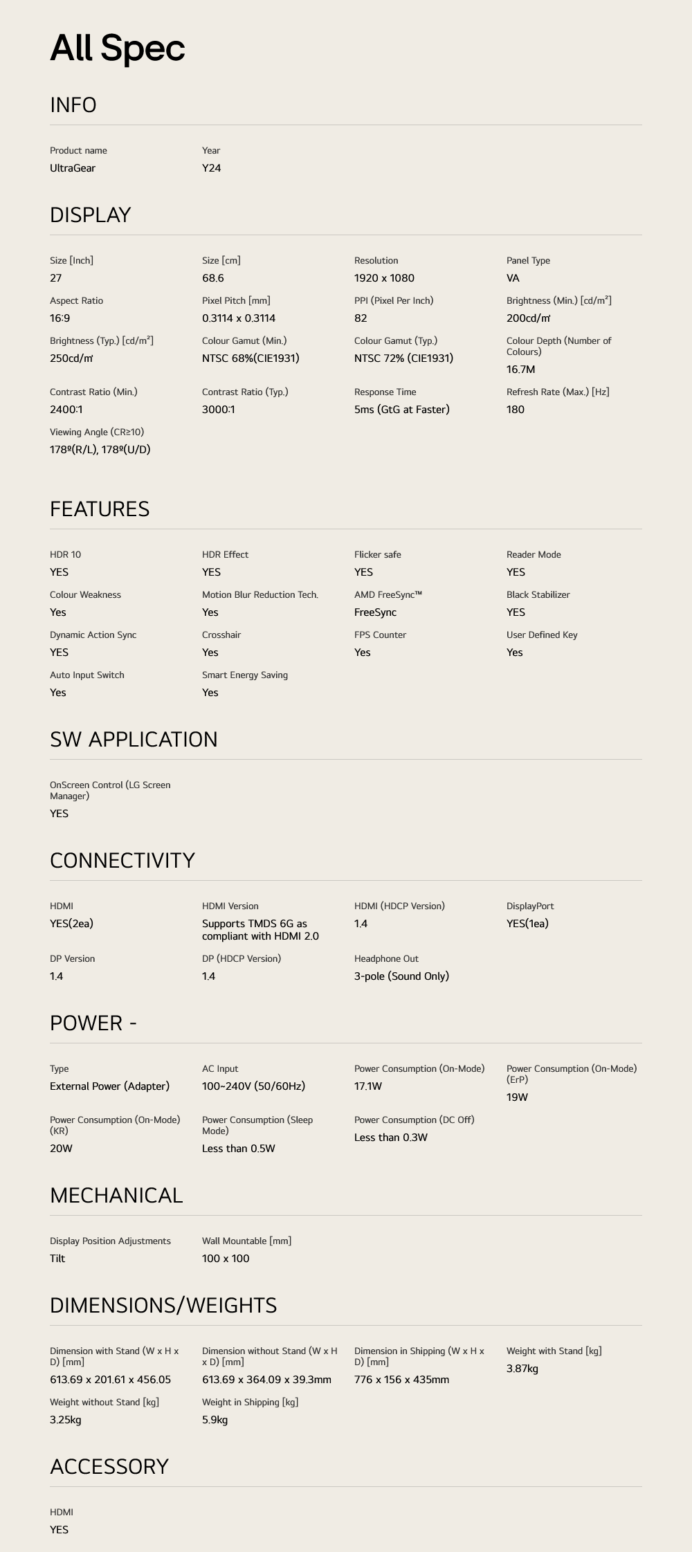 LG UltraGear 27GS50F-B 27" 180Hz Full HD 1ms HDR10 Gaming Monitor ...