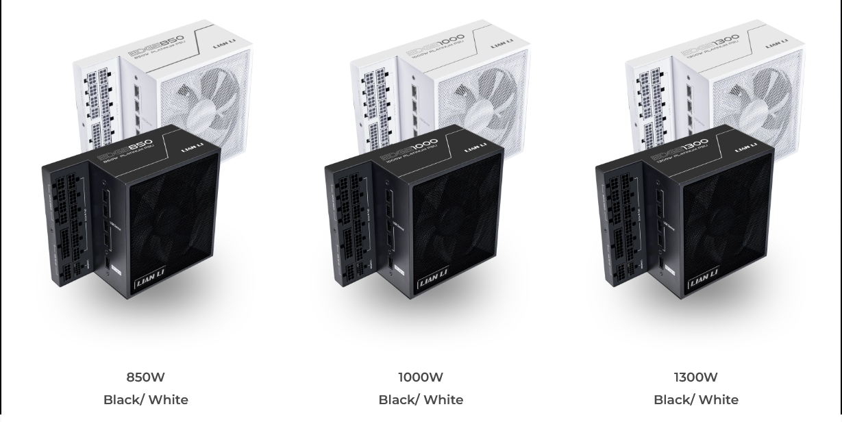 Lian Li Edge EG1000 1000W 80+ Platinum Fully Modular ATX3.1 Power ...