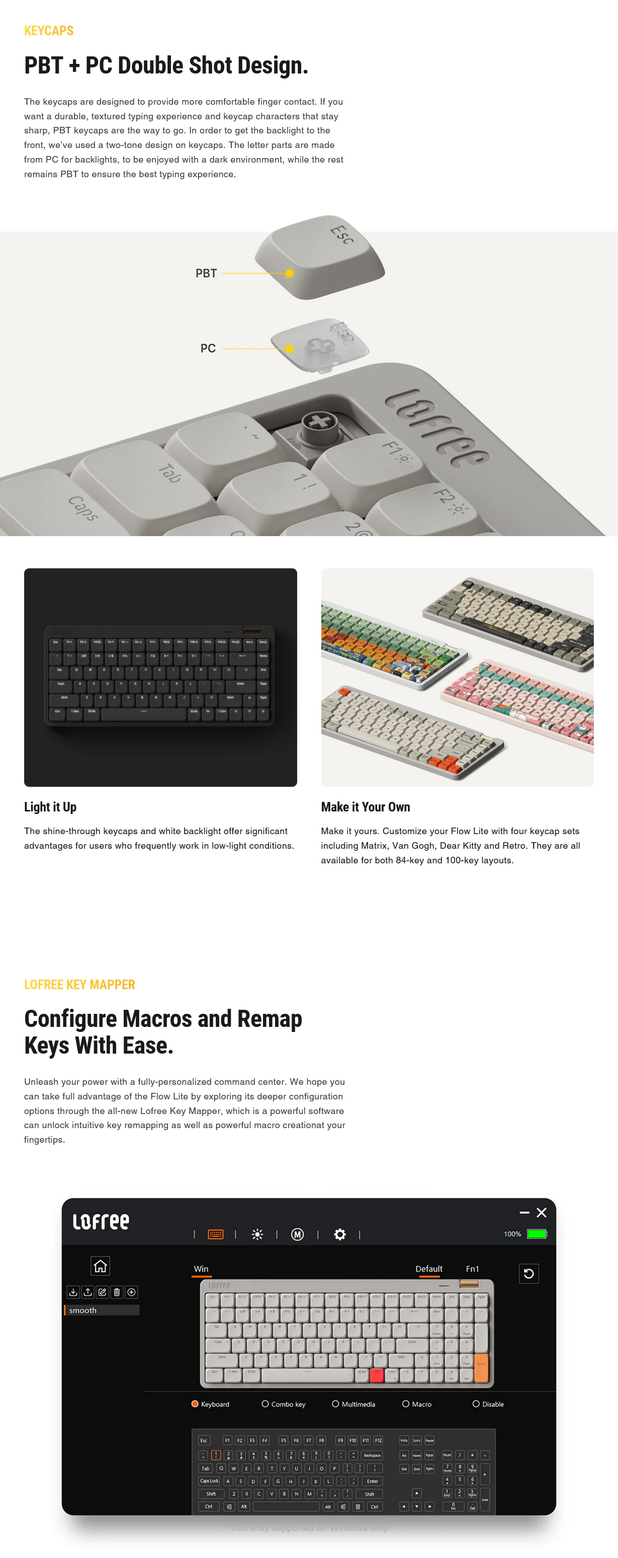 Lofree FLOW Lite84 Low-Profile Wireless Mechanical Keyboard - Specter ...