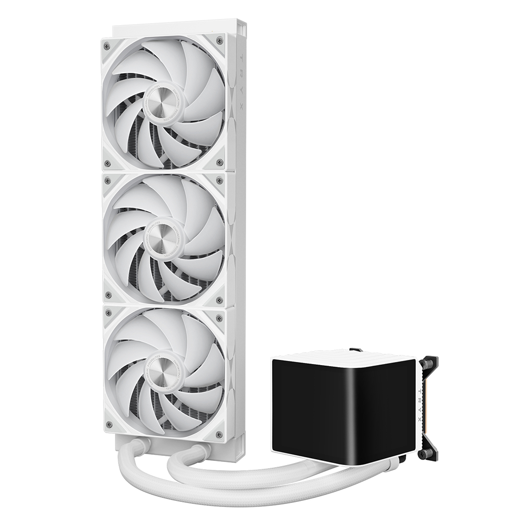 TRYX PANORAMA ARGB L-Shaped AMOLED 360mm Liquid CPU Cooler - White - L ...