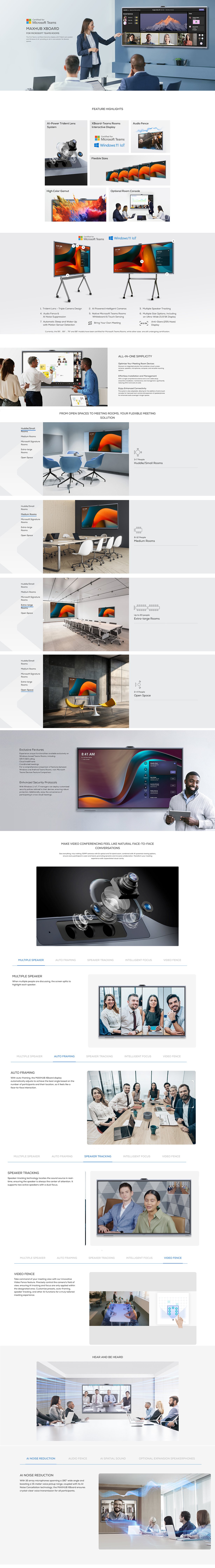 Maxhub XBoard V7 V655T 65" 4K Interactive Display - Microsoft Teams ...