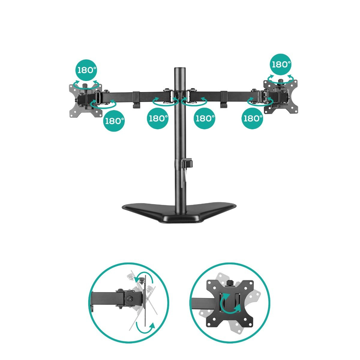 mbeat Activiva Dual-Screen Articulating Monitor Arm w/ Free-Standing ...
