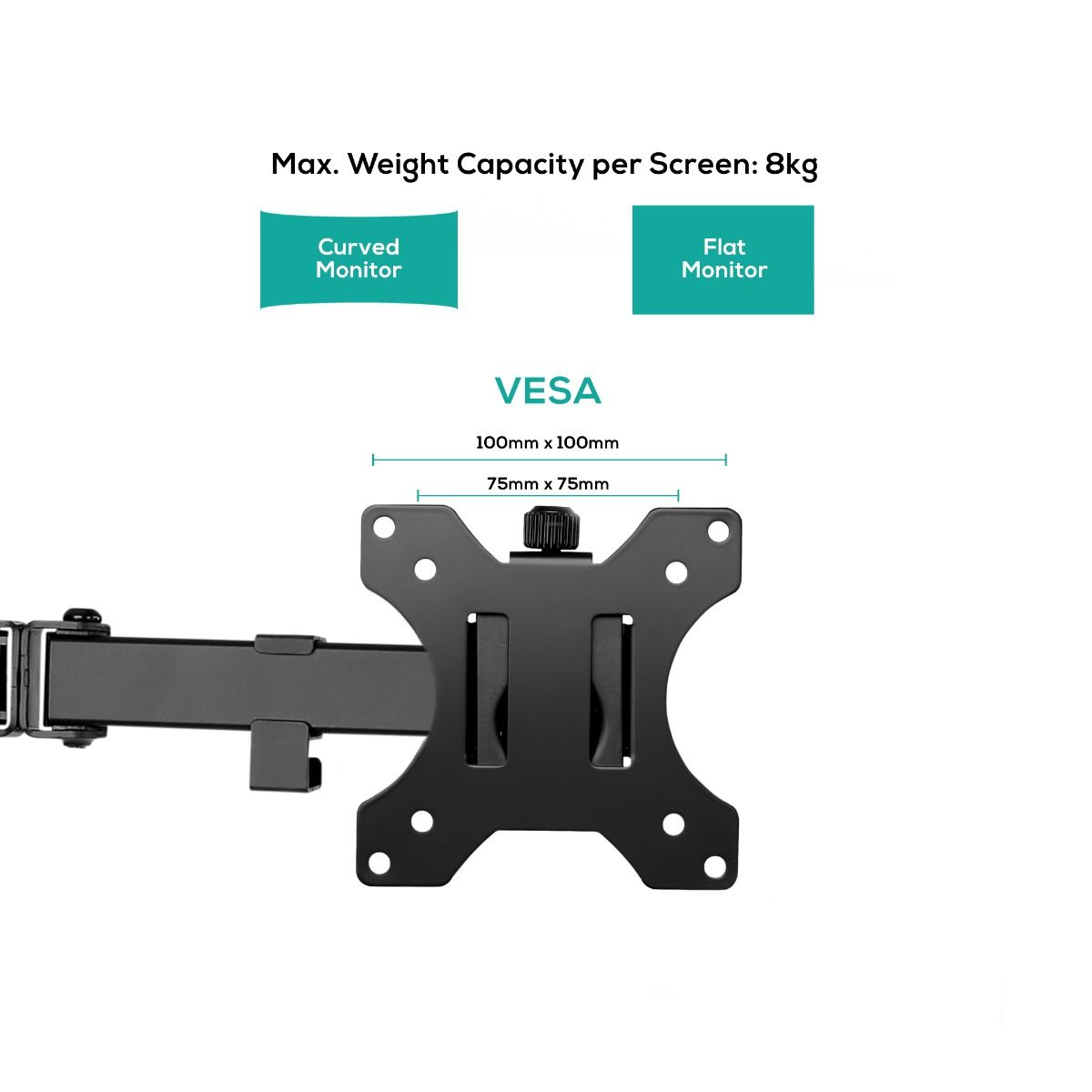 mbeat Activiva Dual-Screen Articulating Monitor Arm w/ Free-Standing ...