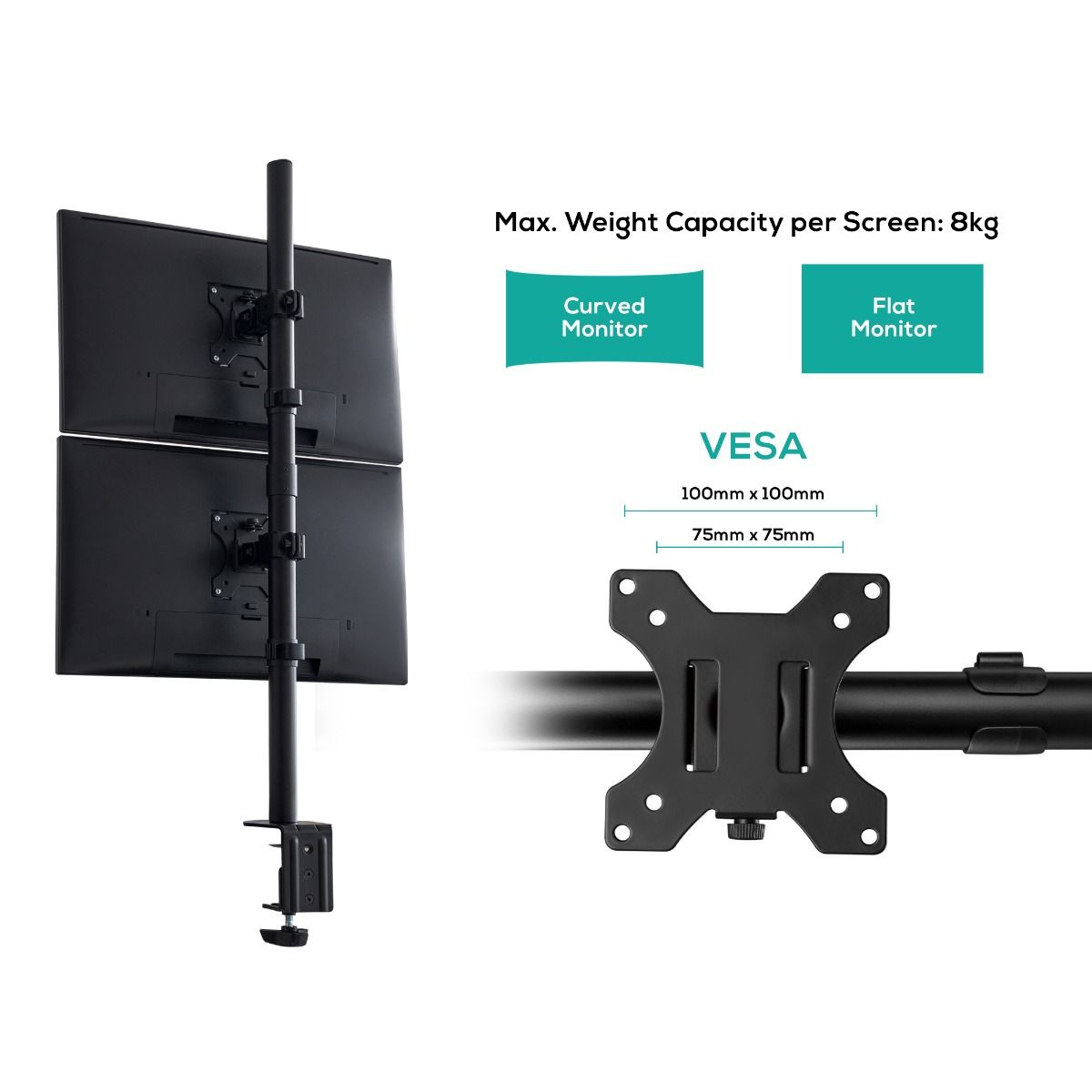 mbeat Activiva Dual-Screen Articulating Vertical Monitor Arm 13" - 32 ...