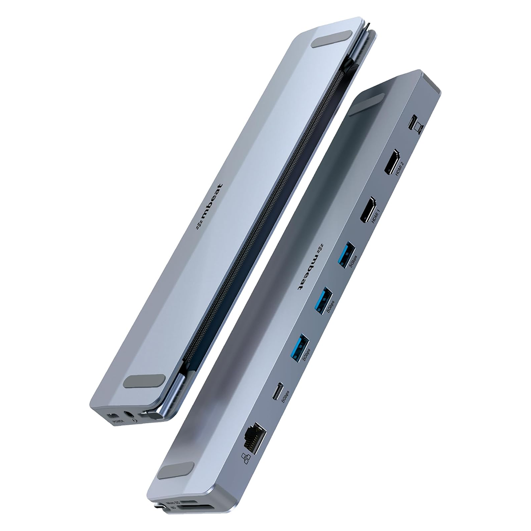 mbeat D12 Multi-Port Dual HDMI 4K USB-C Dock - MB-DOCK-D12 | Mwave