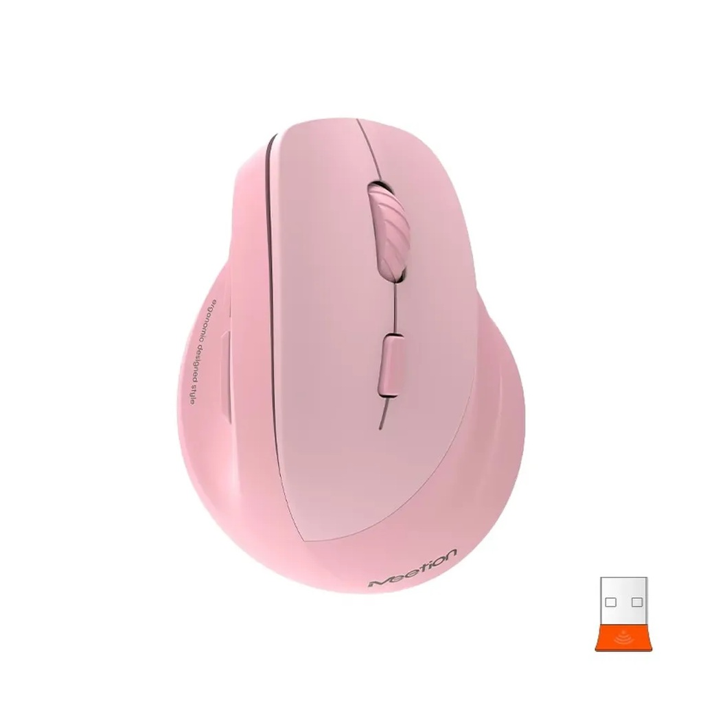 Meetion Ergo Wireless Vertical Mouse - Pink (Right Handed) - XM5104 | Mwave