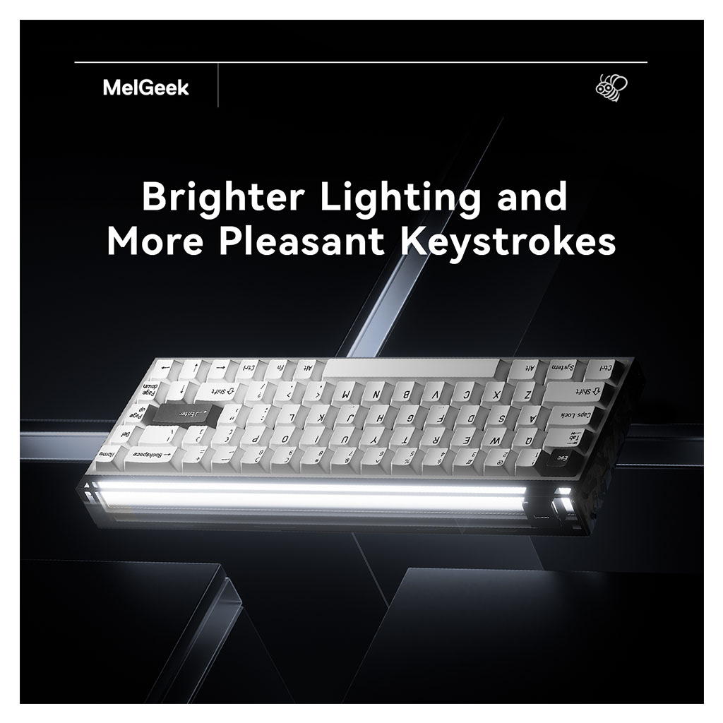 MelGeek MADE68 Ultra+ Black Light Wired Aluminium Custom Gaming HE ...