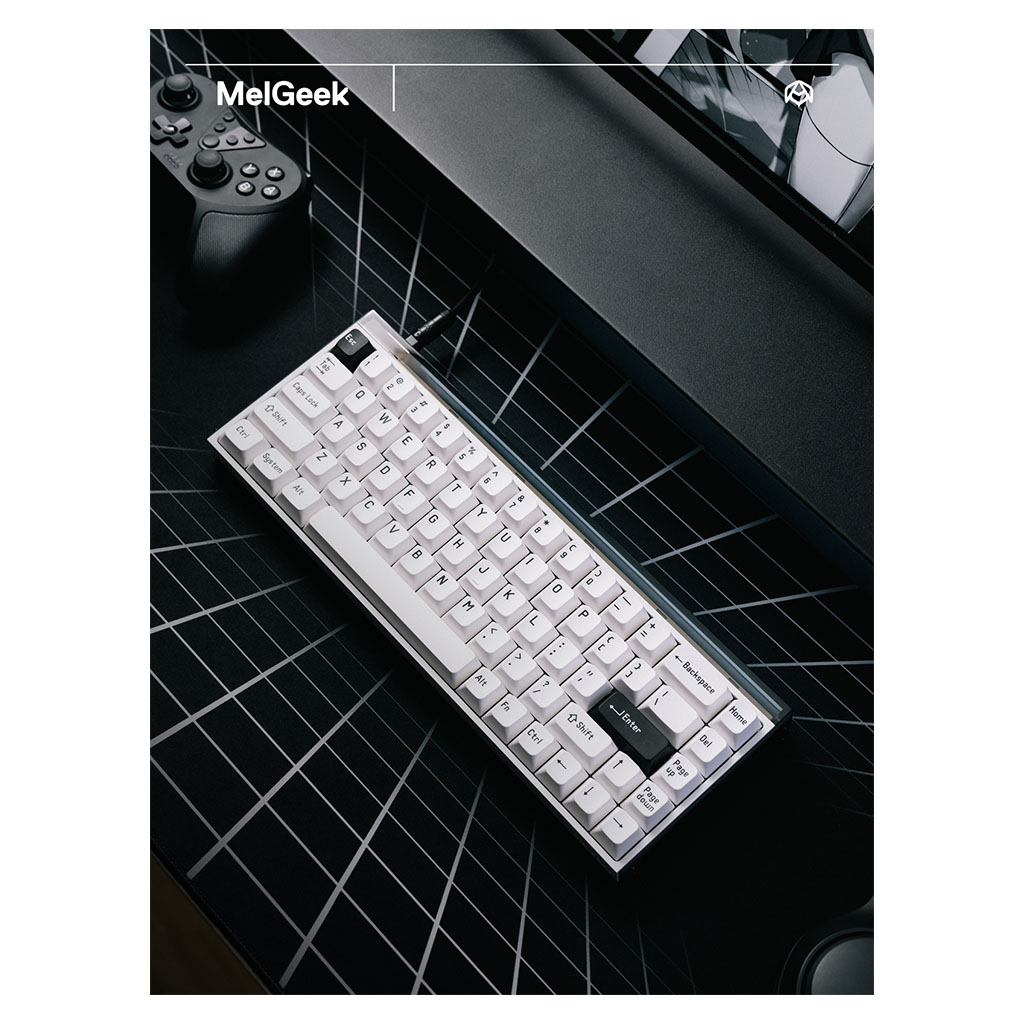 MelGeek MADE68 Ultra+ Black Light Wired Aluminium Custom Gaming HE ...