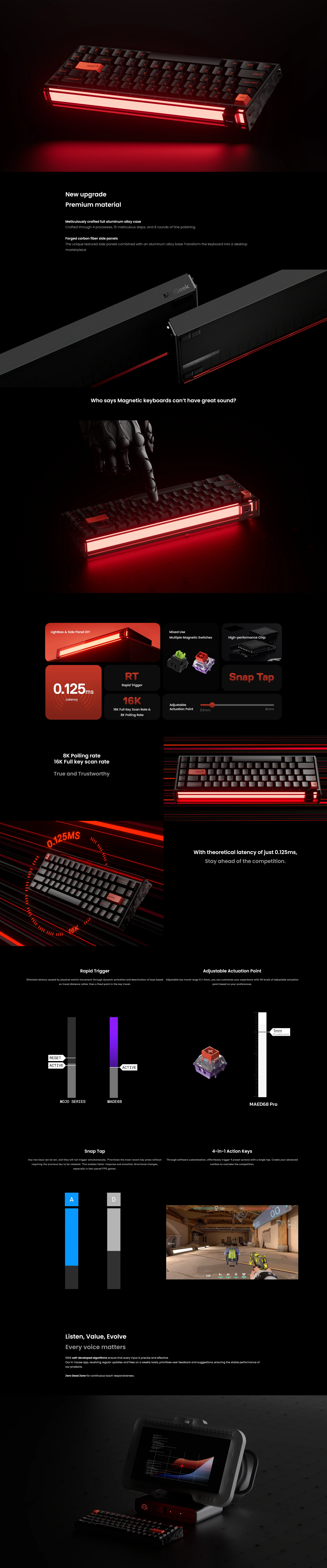 MelGeek MADE68 Ultra DIY Alu Case Magnetic Gaming Keyboard ...