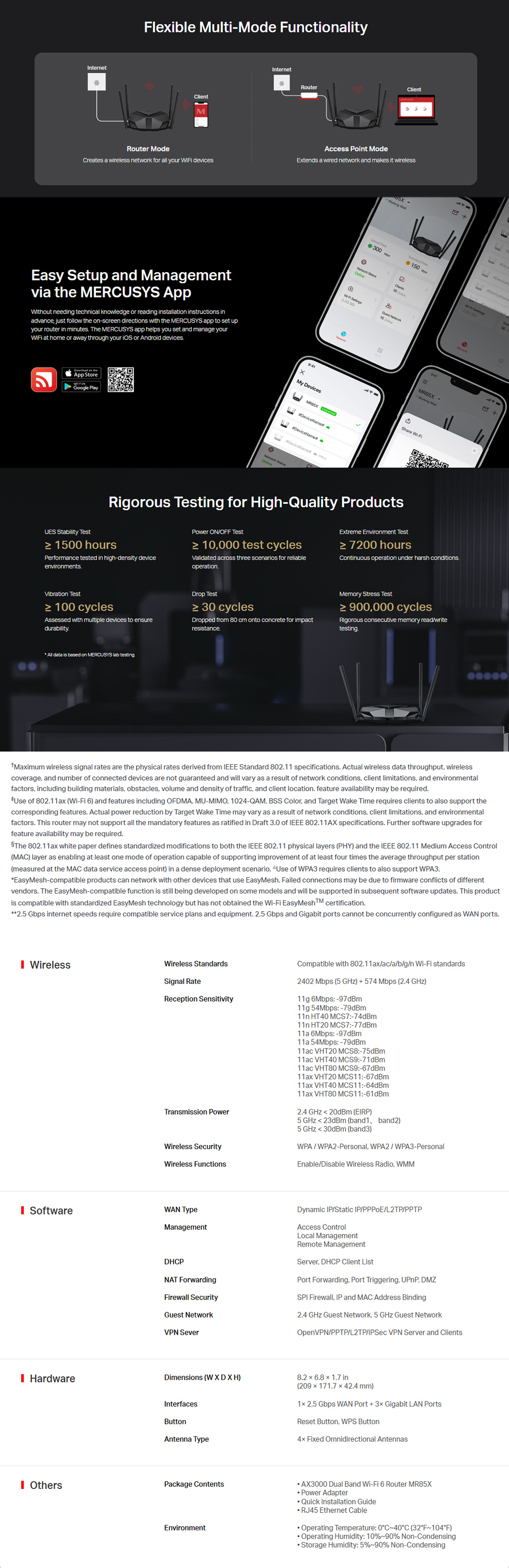 Mercusys AX3000 Dual-Band Wi-Fi 6 Router - MR85X | Mwave