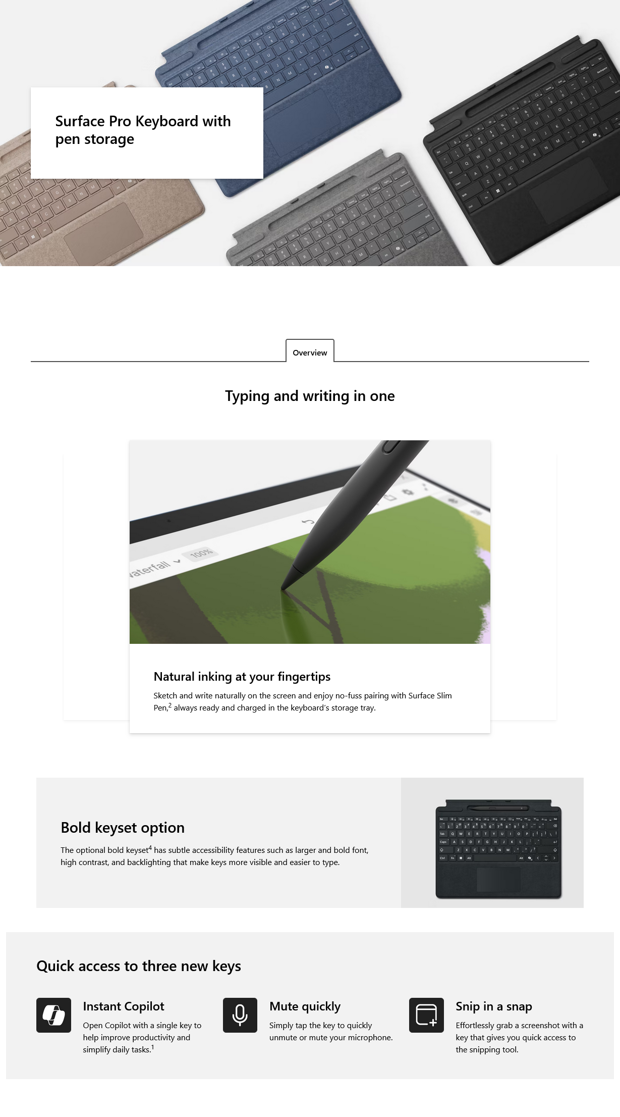 Microsoft Surface Pro Keyboard 11th Edition with Pen Storage - Dune ...