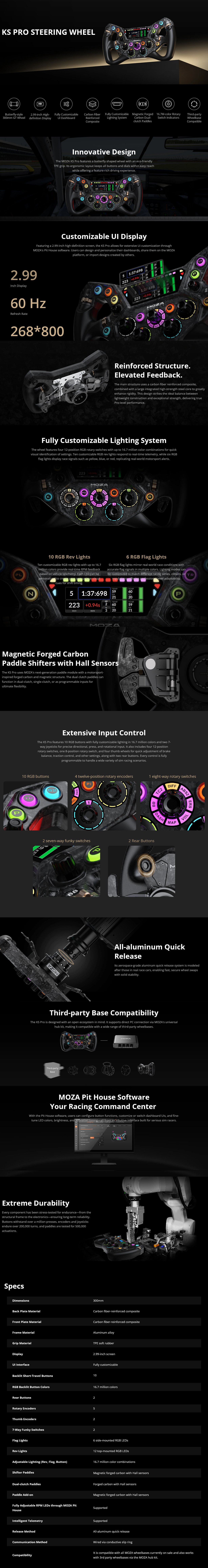MOZA Racing KS Pro Steering Wheel - RS095 | Mwave
