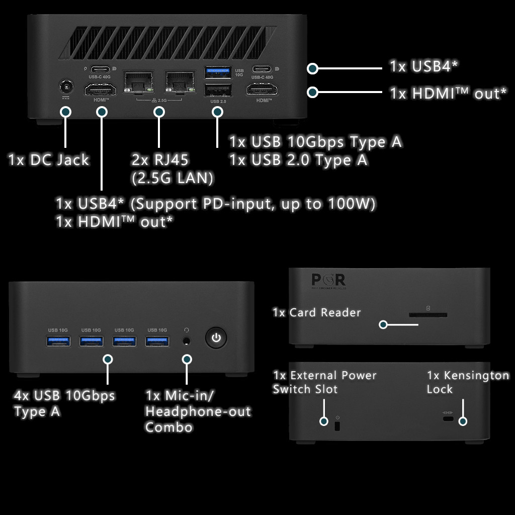 MSI Cubi Z AI 8M Barebone Mini PC - AMD Ryzen 9-8945HS - Cubi Z AI 8M ...