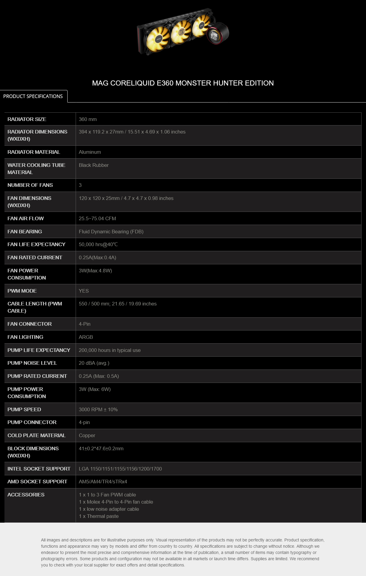 MSI MAG CORELIQUID E360 360mm ARGB AIO Liquid CPU Cooler - Monster ...