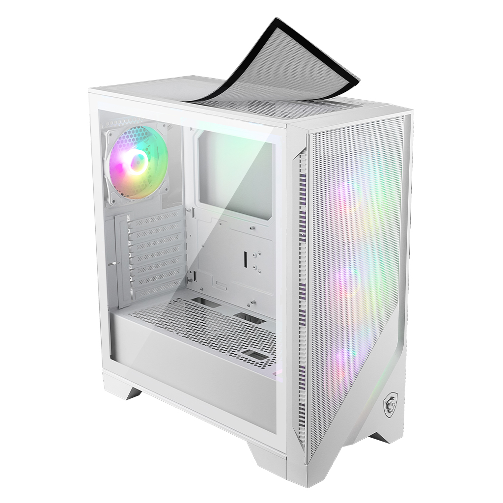 Msi Mag Forge R Airflow Tempered Glass Mid Tower Atx Case White Mag Forge R Airflow