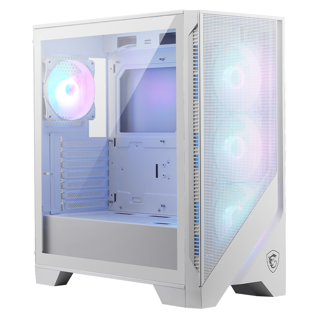 MSI MAG FORGE 320R AIRFLOW Tempered Glass Mid-Tower ATX Case - White ...