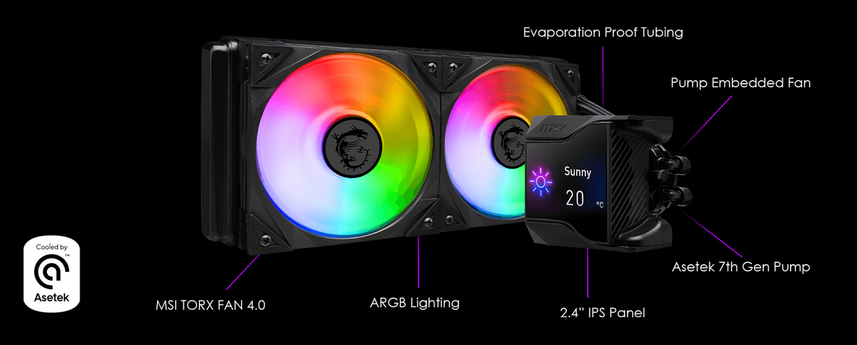 MSI MPG CORELIQUID D240 240mm ARGB AIO Liquid CPU Cooler - MPG CORELIQUID D240 | Mwave