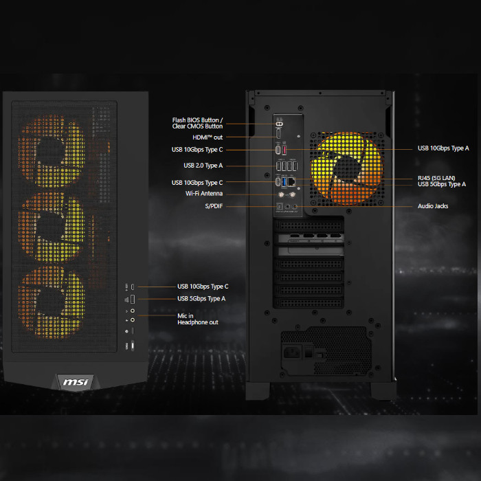 MSI MPG Infinite Z3 Gaming PC - Ryzen AMD 5-9600X 16GB 1TB RTX 5060 W11 ...
