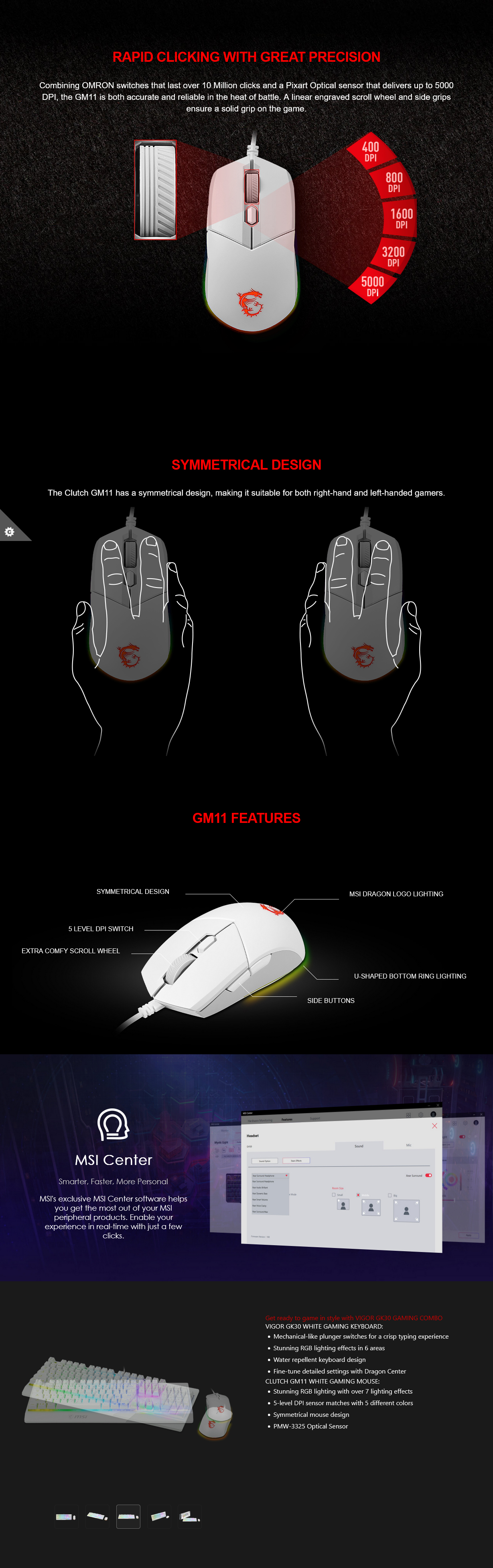 MSI Vigor GK30 RGB Wired Gaming Keyboard & Mouse Combo - VIGOR GK30 ...