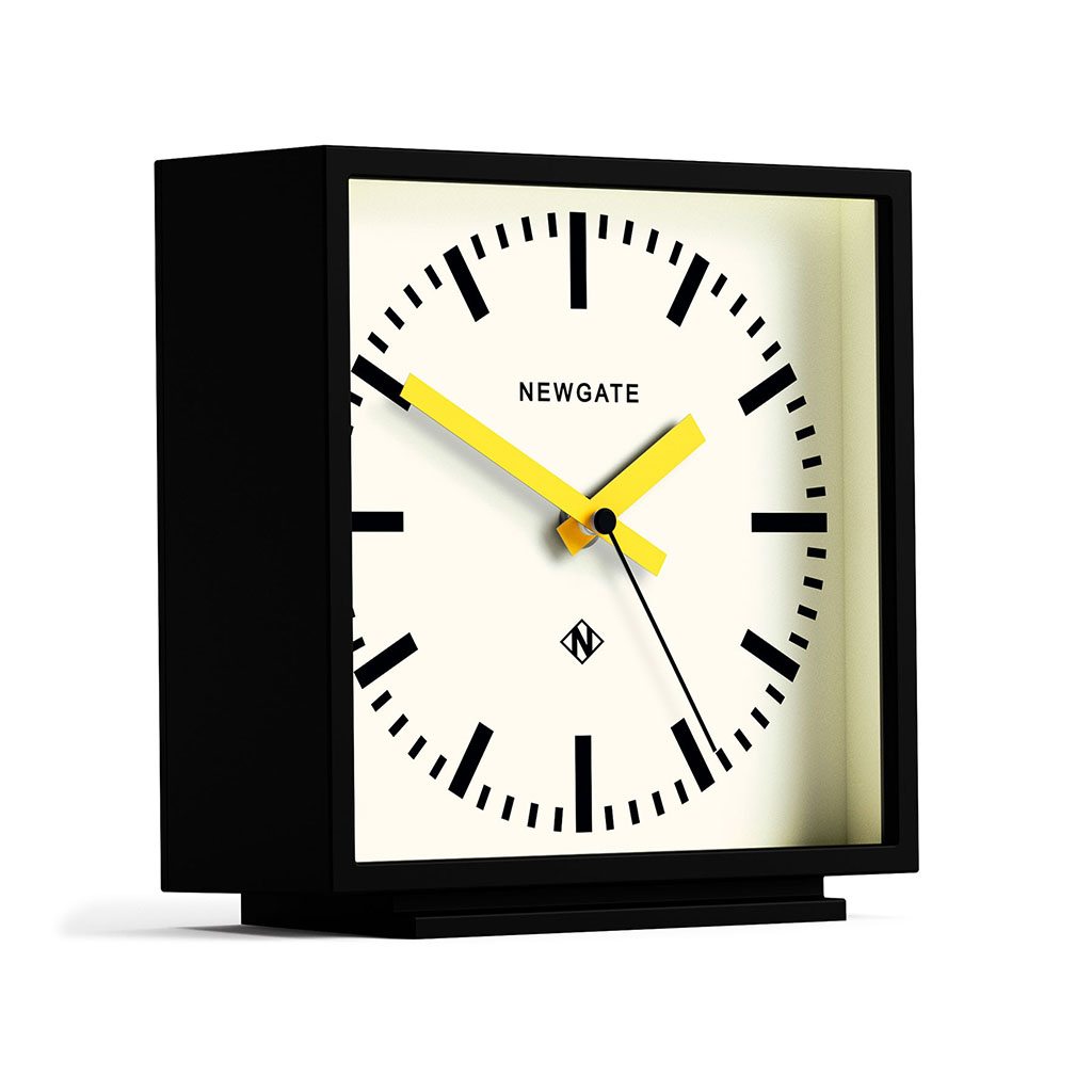 Newgate Amp Mantel Clock Black w/ Yellow Hands - NGMAN/AMP390KCY | Mwave