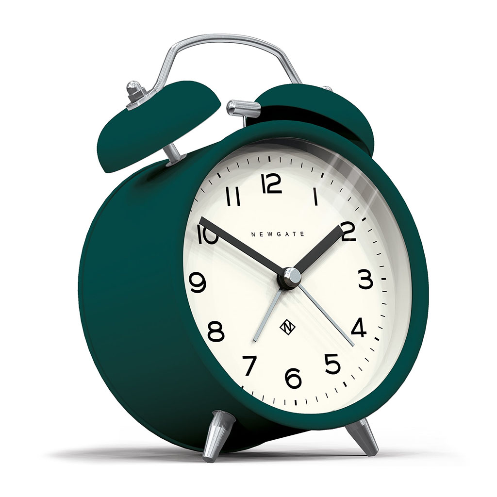 Newgate Charlie Bell Echo Alarm Clock - Green - NGCBM134EDG | Mwave