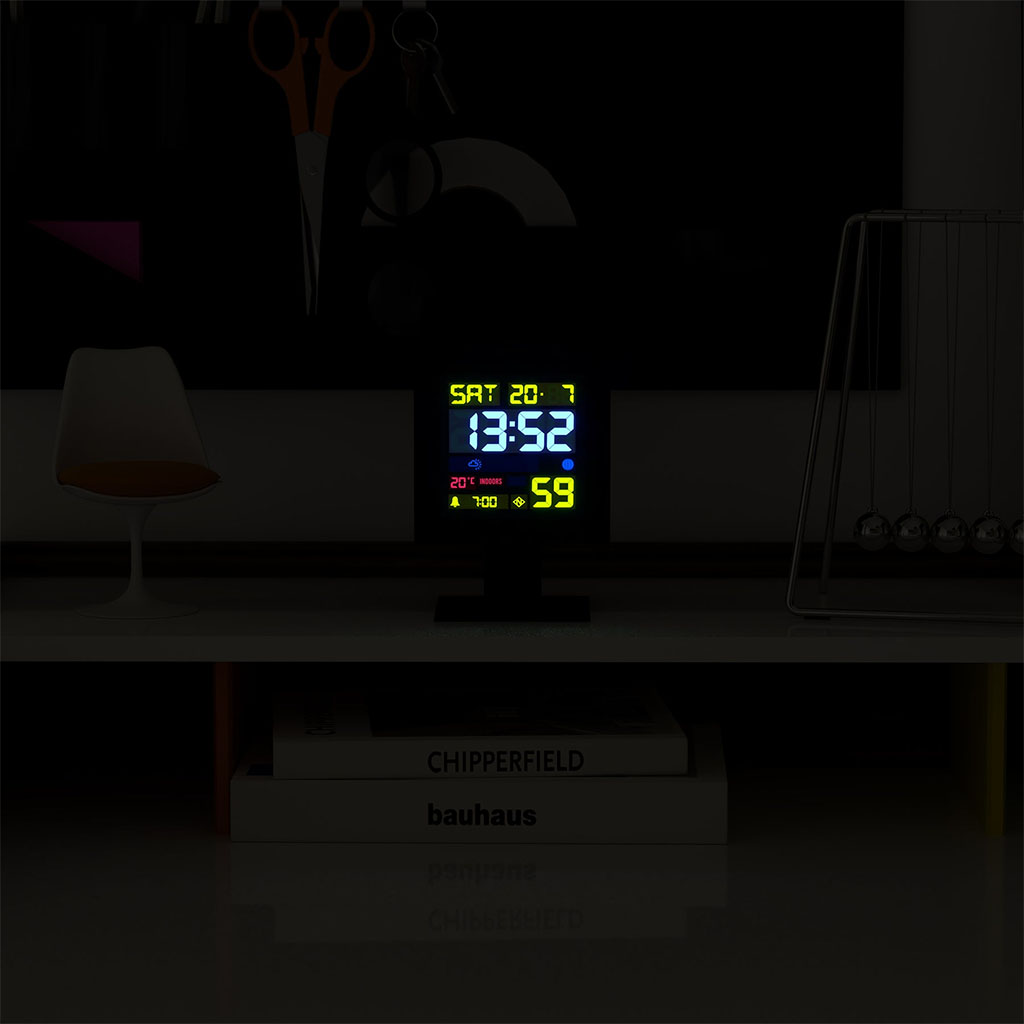 Newgate Monolith LCD Alarm Clock - Black - NGLCD/MONO1 | Mwave