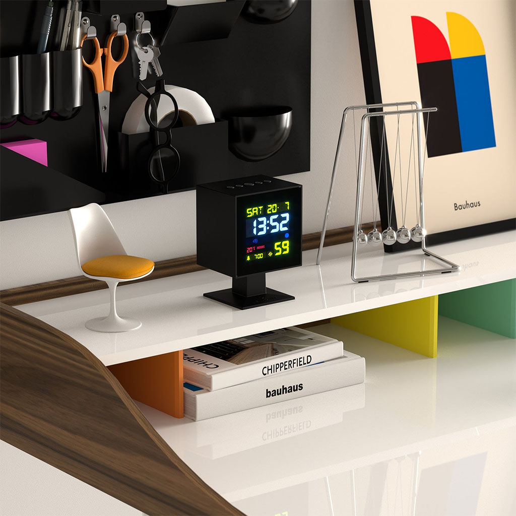 Newgate Monolith LCD Alarm Clock - Black - NGLCD/MONO1 | Mwave