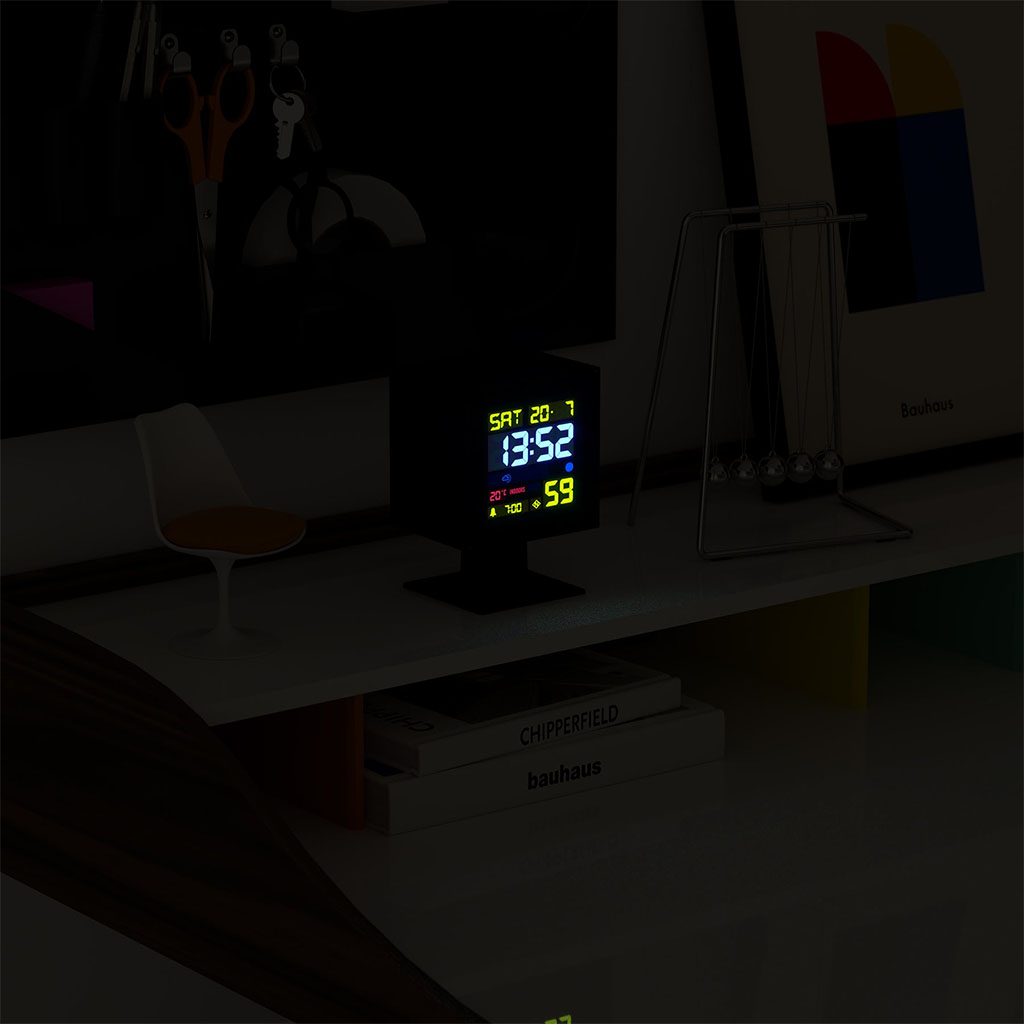Newgate Monolith LCD Alarm Clock - Black - NGLCD/MONO1 | Mwave