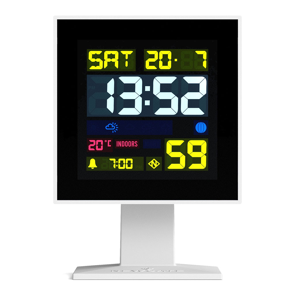 Newgate Monolith LCD Alarm Clock - White - NGLCD/MONO2 | Mwave