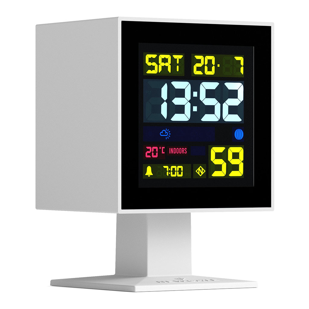 Newgate Monolith LCD Alarm Clock - White - NGLCD/MONO2 | Mwave