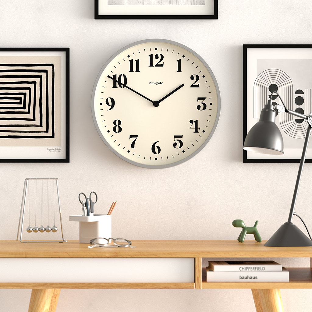 Newgate Number Two Wall Clock - Matte Posh Grey - NGNUMTWO240PGY | Mwave