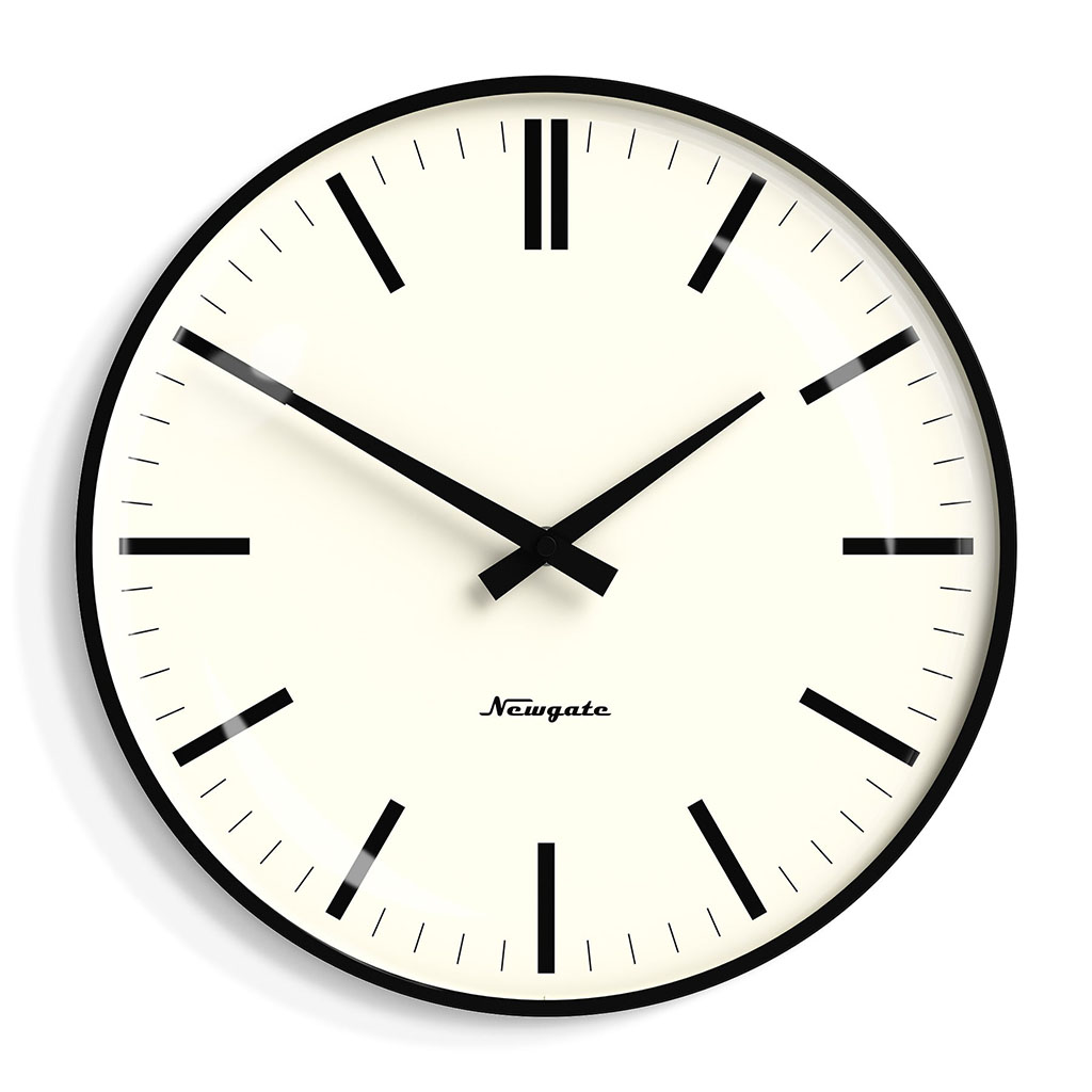 Newgate Radio City Wall Clock Bold Black Marker Dial - Matte Black - NM ...