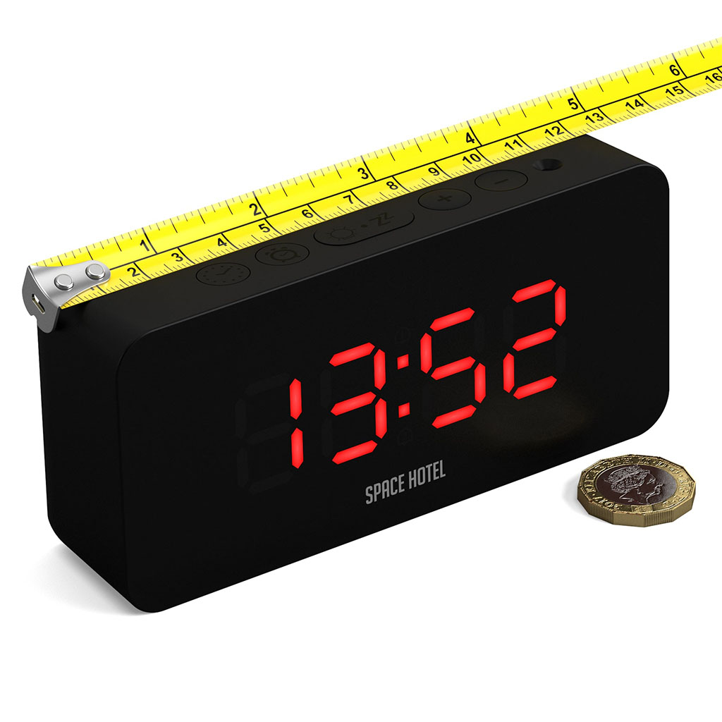 Newgate Space Hotel Hypertron Alarm Clock Black Case - Black Lens - Red ...